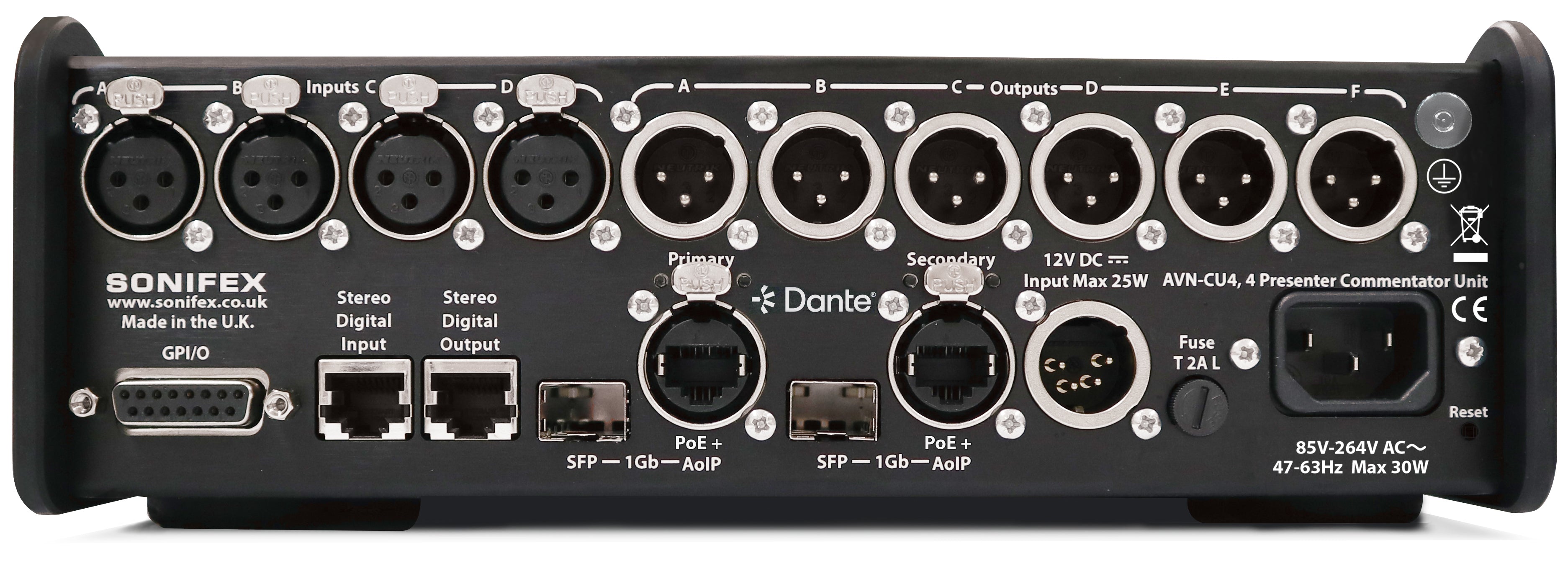Sonifex AVN-CU4 Dante Commentary Unit for 4 Commentators – UBMS