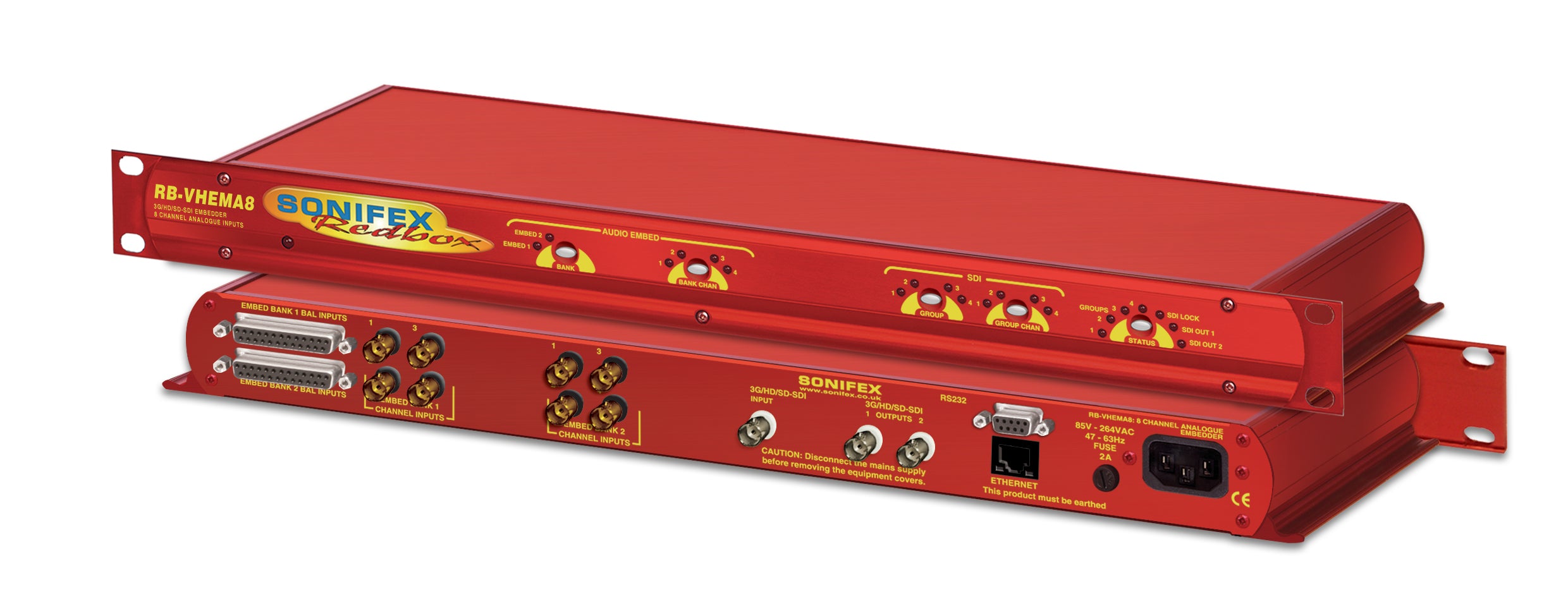 Sonifex RB-VHEMA8 3G/HD/SD-SDI Embedder, 8 Channel Analogue Inputs – UBMS
