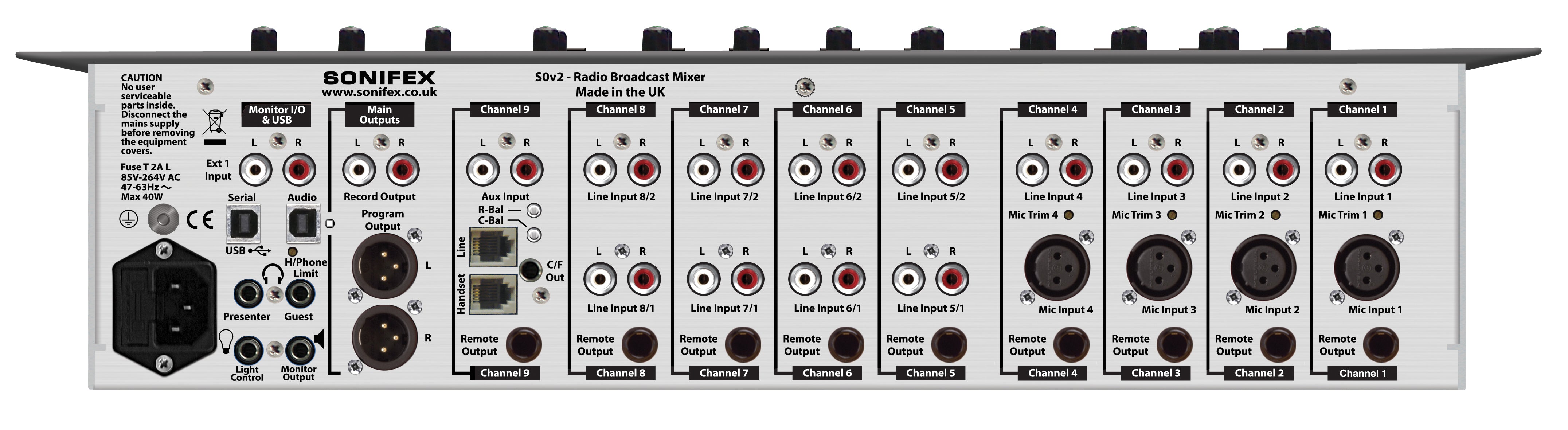 Sonifex S0v2 9-Channel Analog Radio Broadcast Mixer – UBMS
